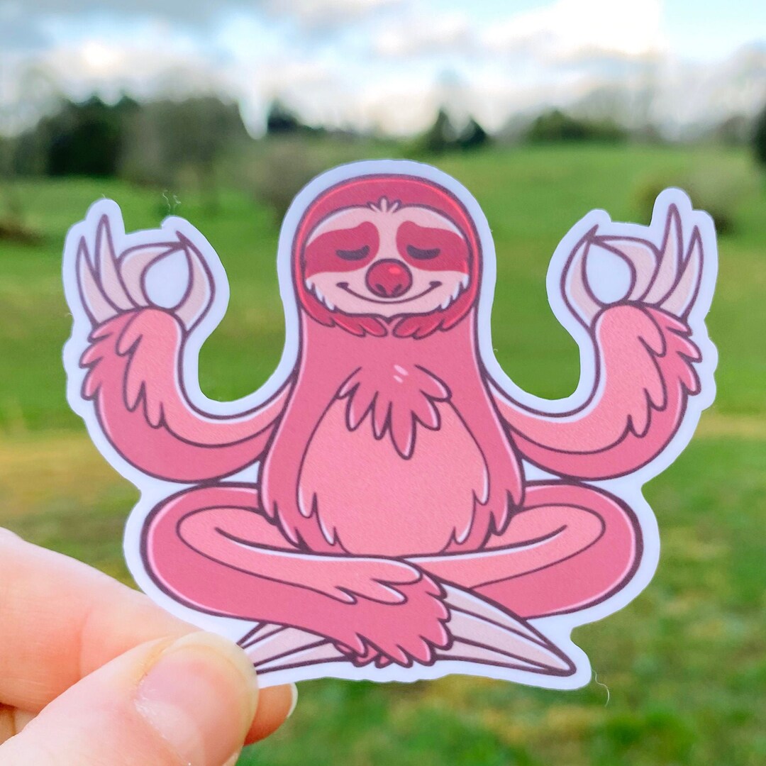 Autocollant de paresseux méditant pour bouteille deau, Art paresseux ...