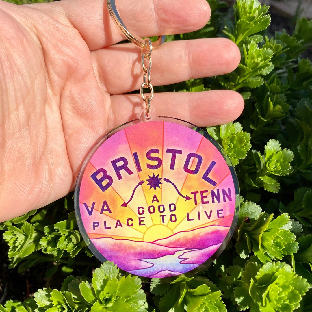 Bristol TN Key Chain, Sunset Bristol VA, Tennessee/virginia State ...