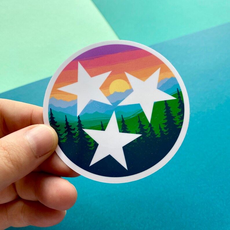 Tennessee Flag Sticker for Laptop TN Decal Car Tristar - Etsy