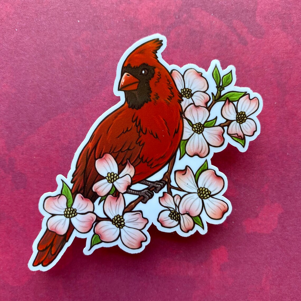 Cardinal Sticker for Laptop Dogwood Flower Sticker for - Etsy