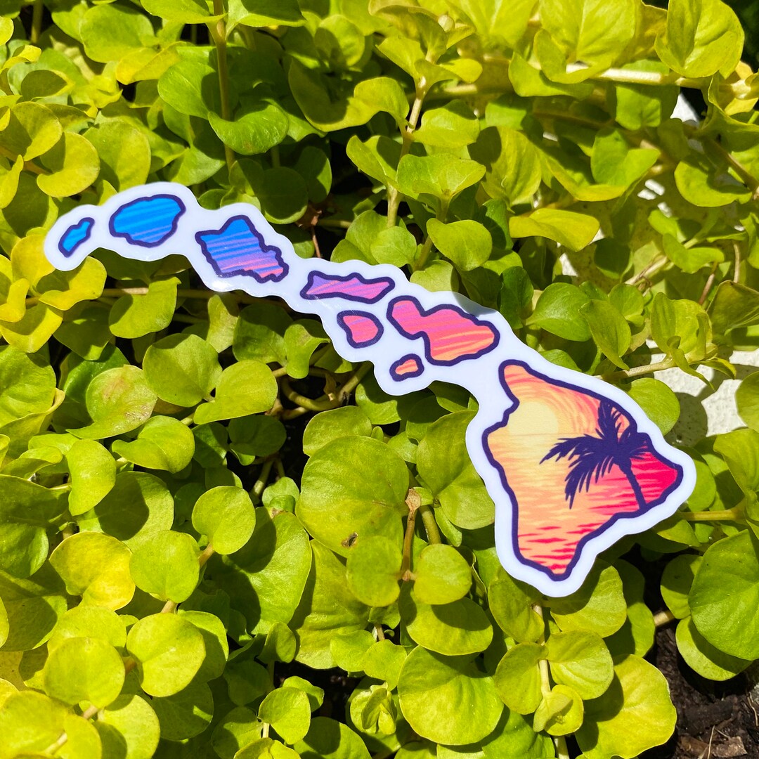 Hawaiian Islands Sticker, Maui Beach, Honolulu Beach, Kauai Sticker ...