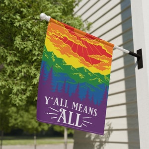 Yall Means All Flag, Gay Pride Garden Flag, Gay Southern Flag, Rainbow ...