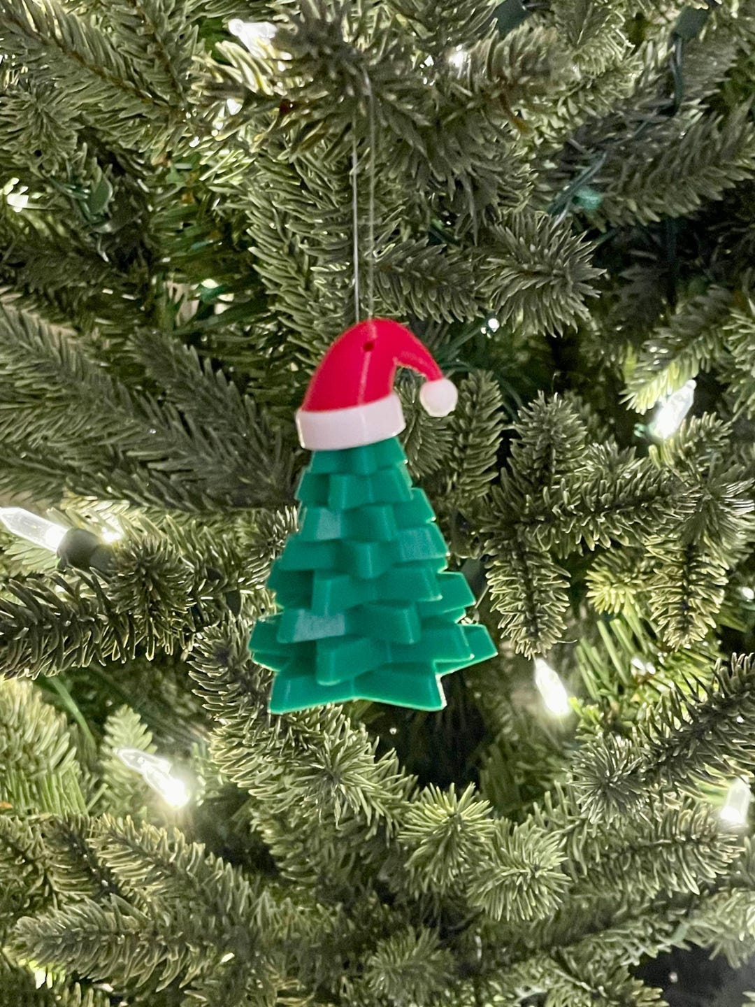 3D Printed Fidget Christmas Tree With Santa Hat Playful Holiday ...