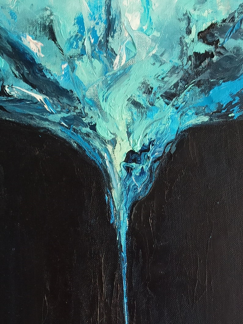 Blue Original Interior Oil Painting on Canvas in a Single Copy - Etsy