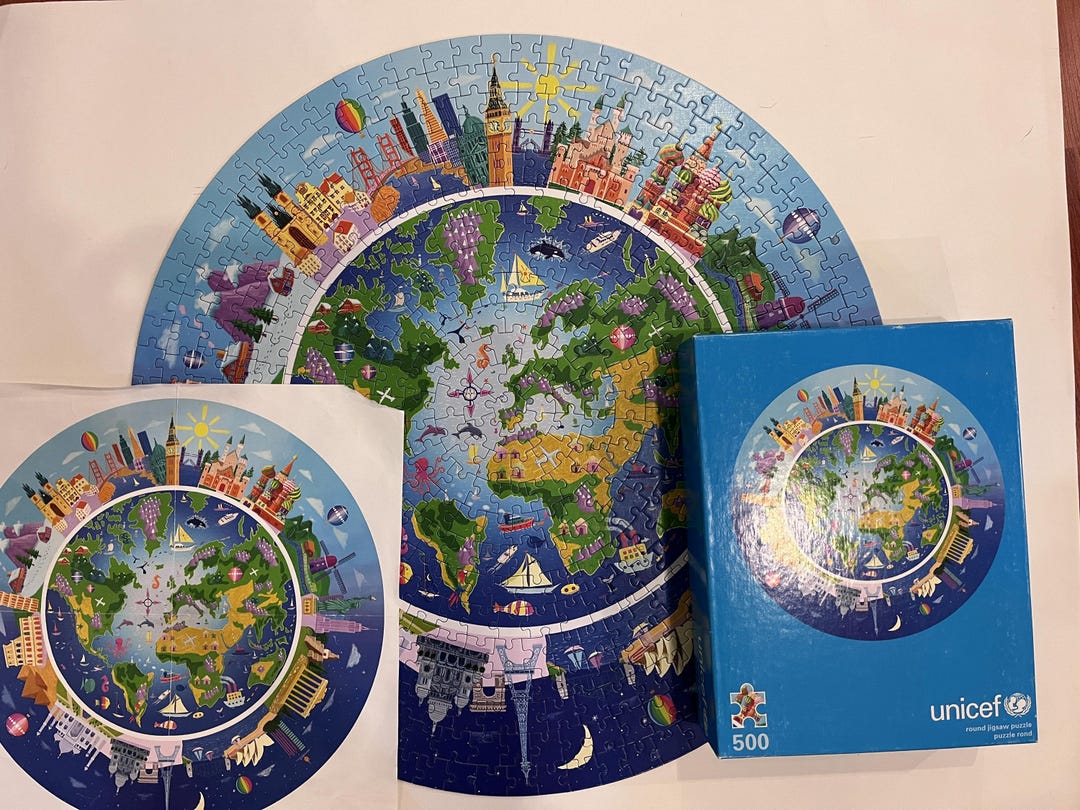 UNICEF Round Jigsaw Puzzle 500 Pieces Stephen Waterhouse Pre-owned 100% ...