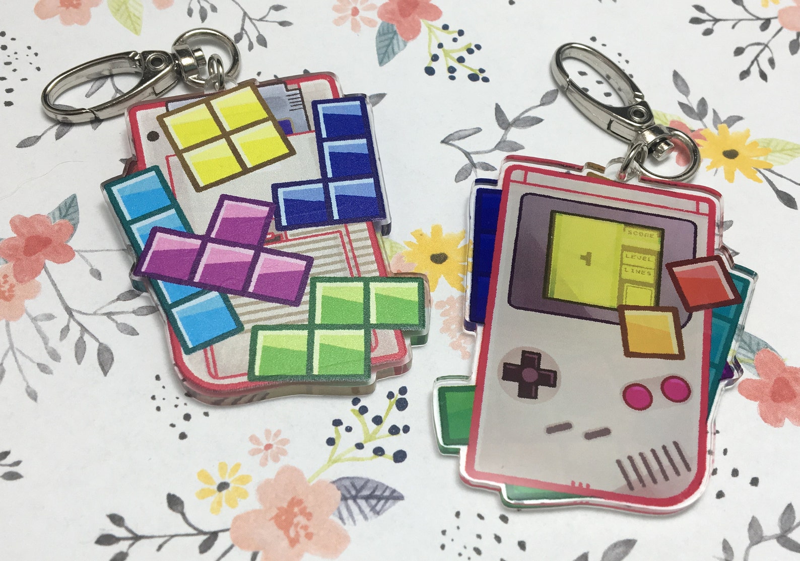 Classic Gaming Tetris Keychain | Etsy