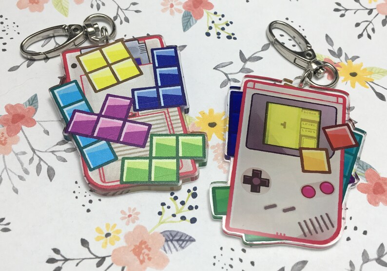 Classic Gaming Tetris Keychain | Etsy