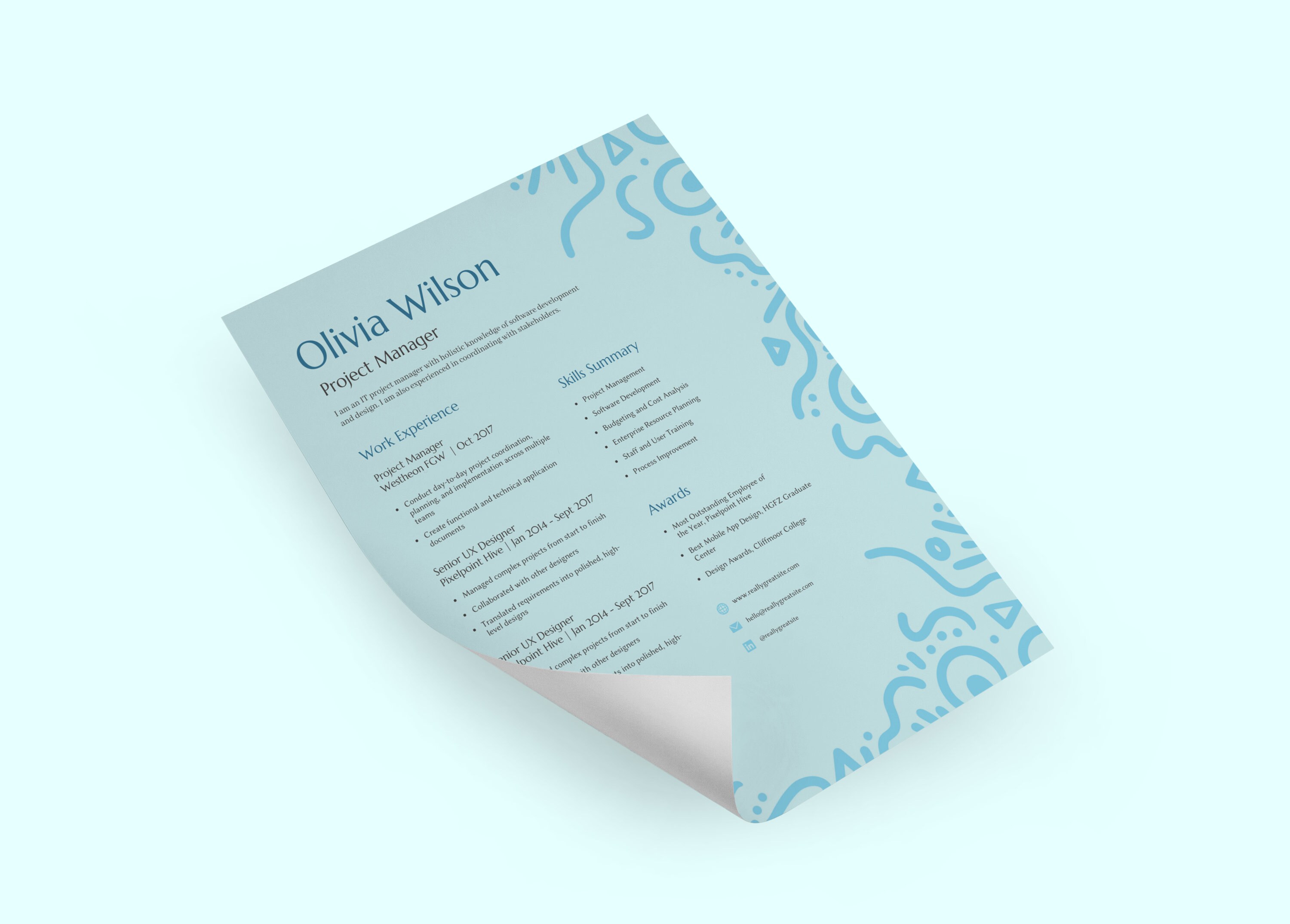Color Block Resume CV Template Via Canva 4 Page Pack Etsy