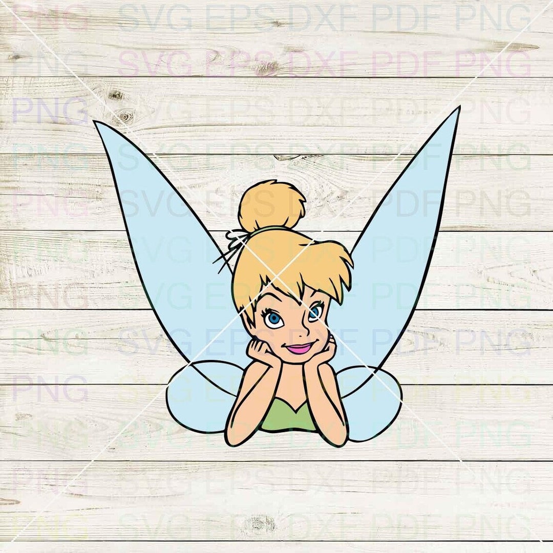 Tinker_bell_resting_face_in_hands_peter_pan_012 Svg Dxf Eps Pdf Png ...