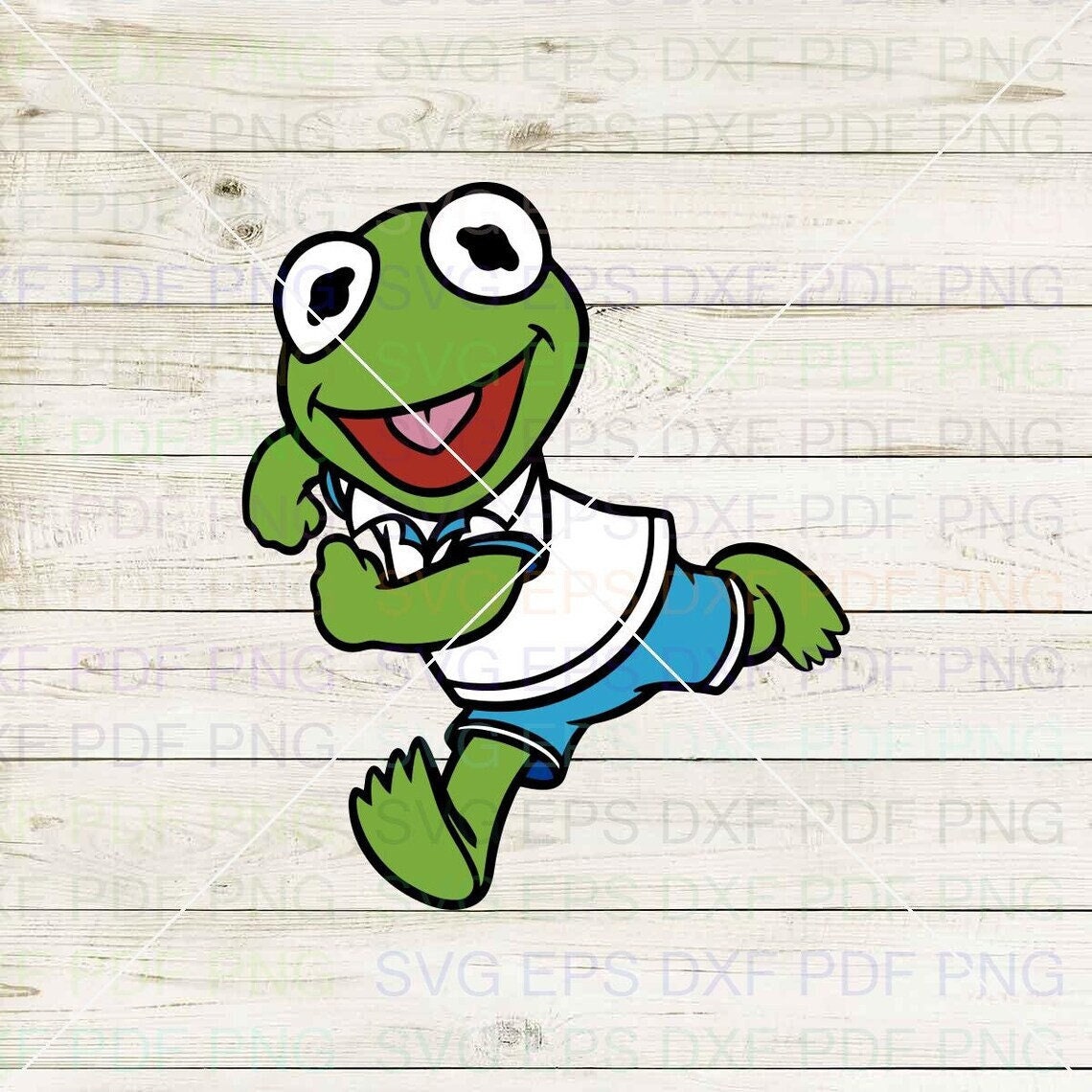 Baby_kermit_face_muppet_babies_036 Svg Dxf Eps Pdf Png, Cricut, Cutting ...