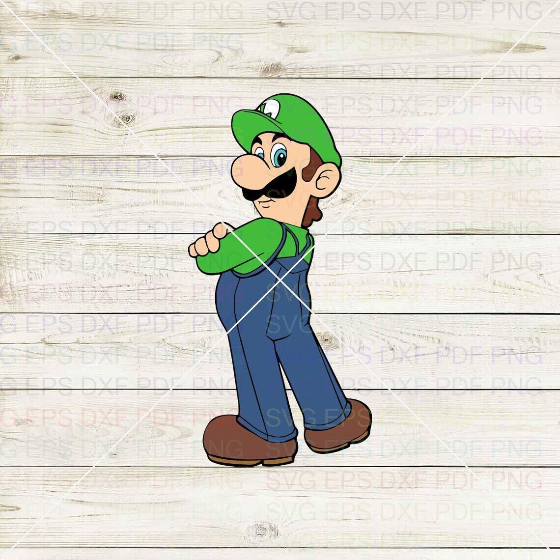 Luigi_super_mario_005 Svg Dxf Eps Pdf Png, Cricut, Cutting File, Vector ...