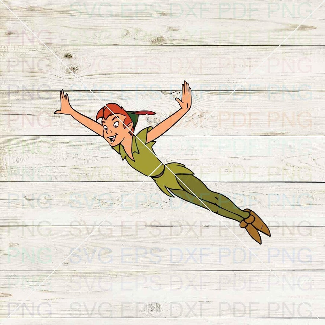 Peter_pan_flying_peter_pan_003 Svg Dxf Eps Pdf Png, Cricut, Cutting ...