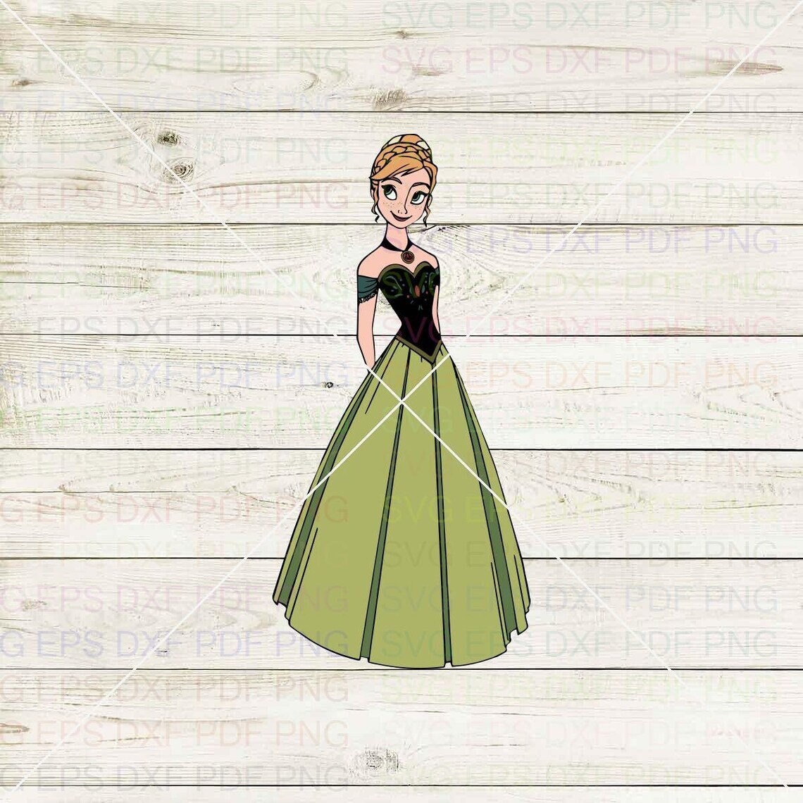Anna_in_green_dress_frozen_018 Svg Dxf Eps Pdf Png, Cricut, Cutting ...