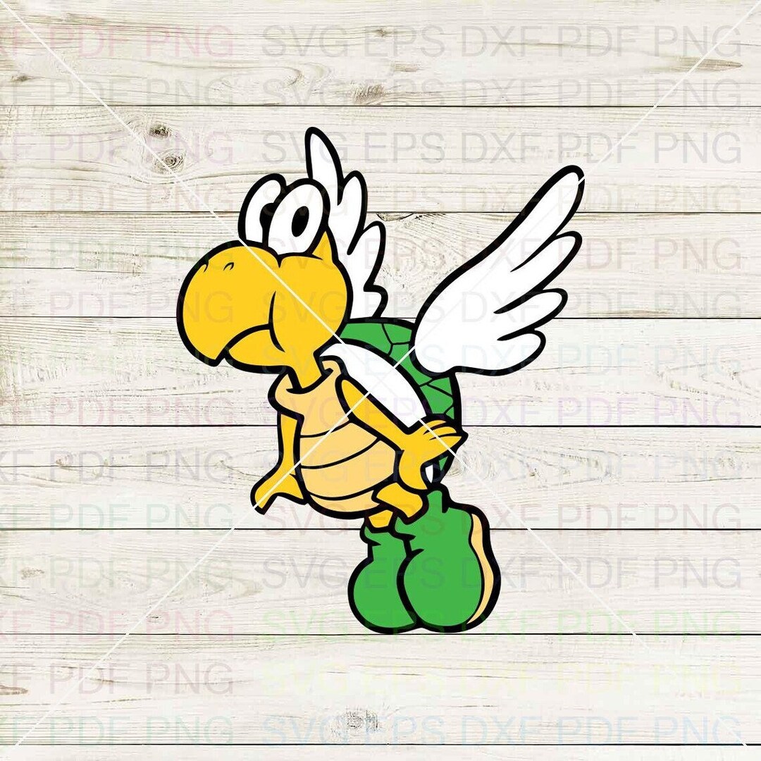 Koopa_troopa_super_mario_009 Svg Dxf Eps Pdf Png, Cricut, Cutting File ...