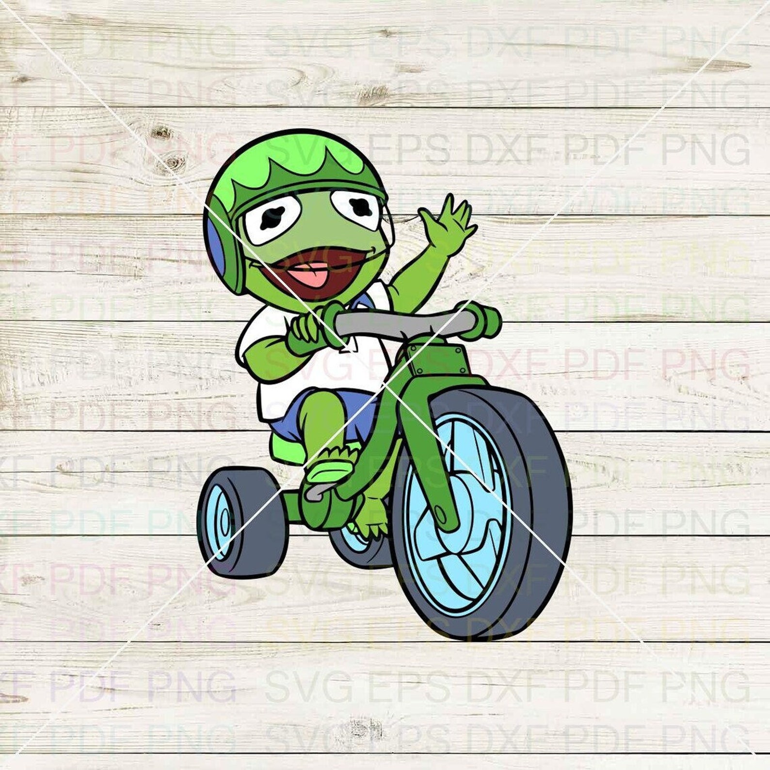 Baby_kermit_face_muppet_babies_035 Svg Dxf Eps Pdf Png, Cricut, Cutting ...