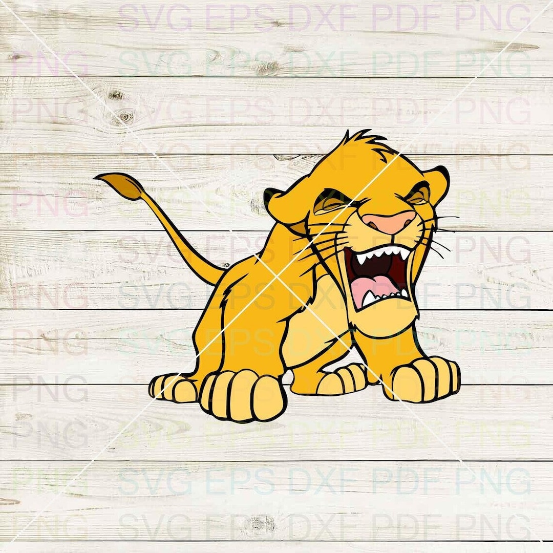 Simba_the_lion_king_002 Svg Dxf Eps Pdf Png, Cricut, Cutting File ...