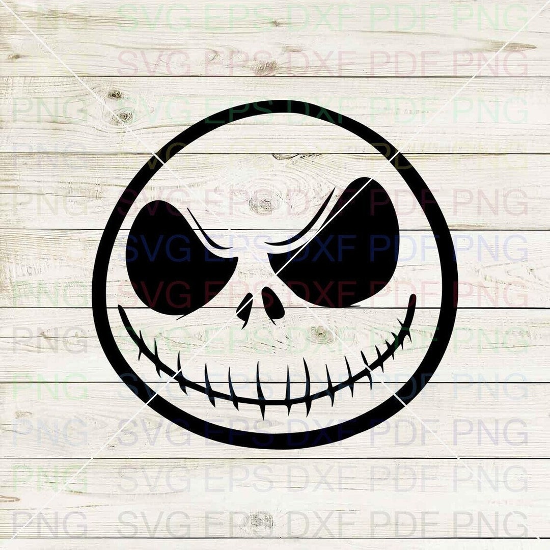Nightmare_face_2_jack_skellington Svg Dxf Eps Pdf Png, Cricut, Cutting ...