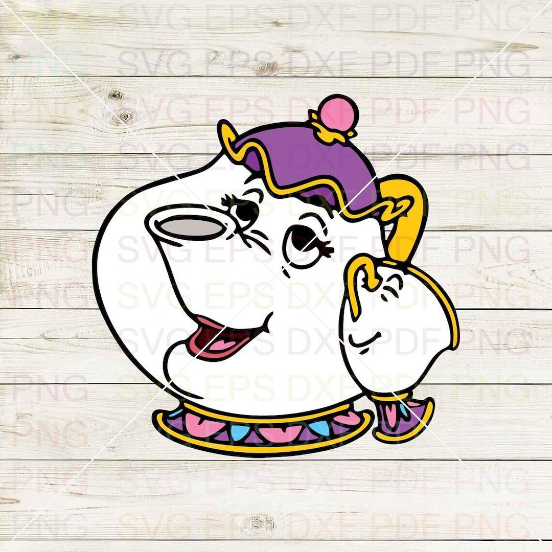 Mrs_potts_and_chip_beauty_and_the_beast_030 Svg Dxf Eps Pdf Png, Cricut ...