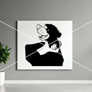 Mowgli_and_baloo_silhouette_the_jungle_book_024 Svg Dxf Eps Pdf Png ...