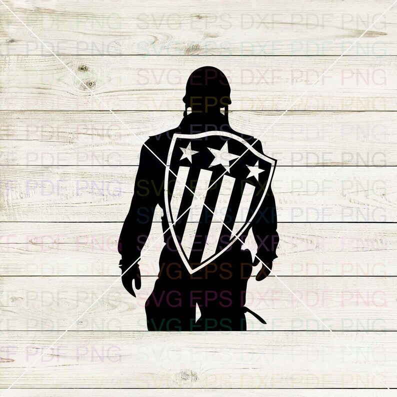 Capitan_america_silhouette_014 Svg Dxf Eps Pdf Png, Cricut, Cutting ...