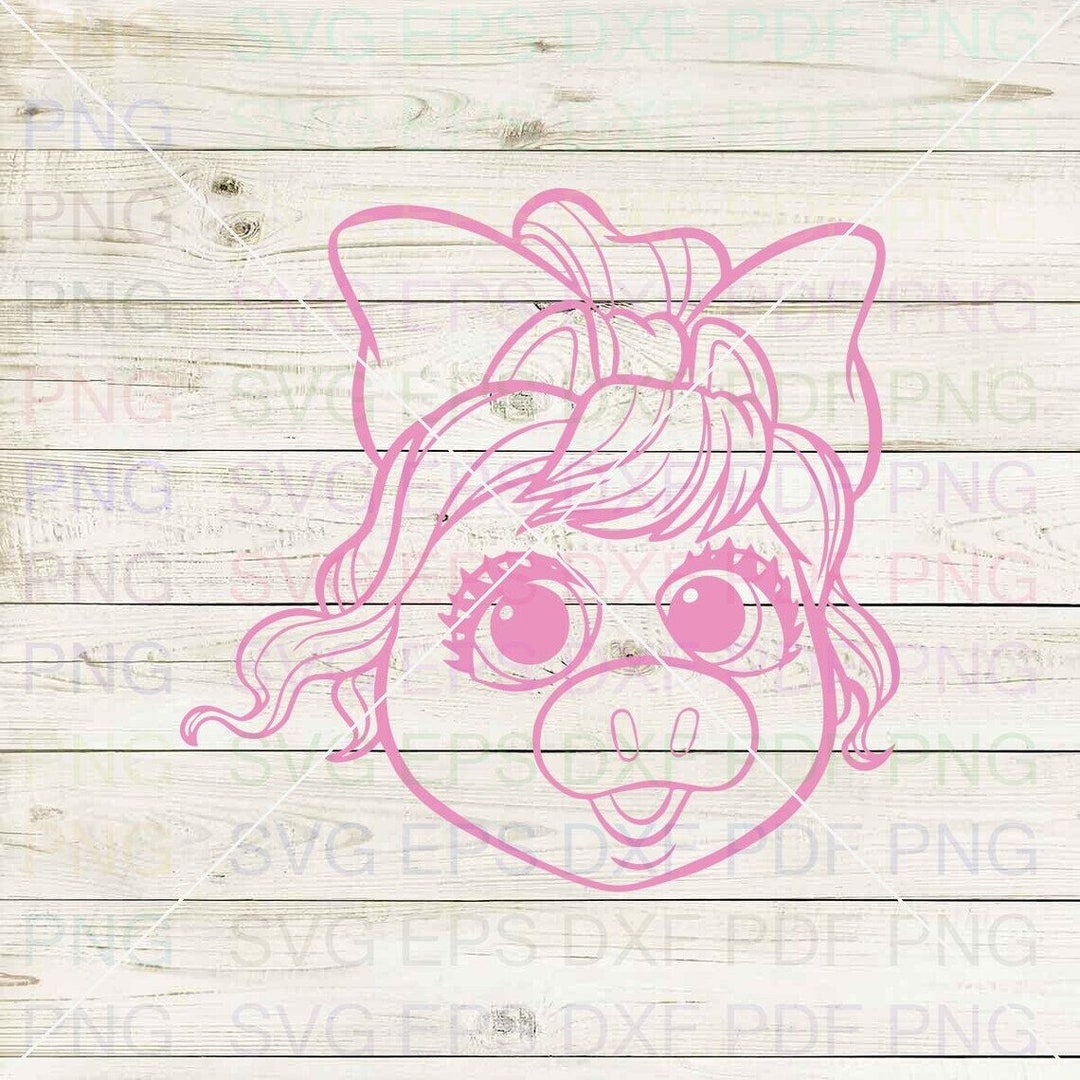 Baby_piggy_outline_muppet_babies_004 Svg Dxf Eps Pdf Png, Cricut ...