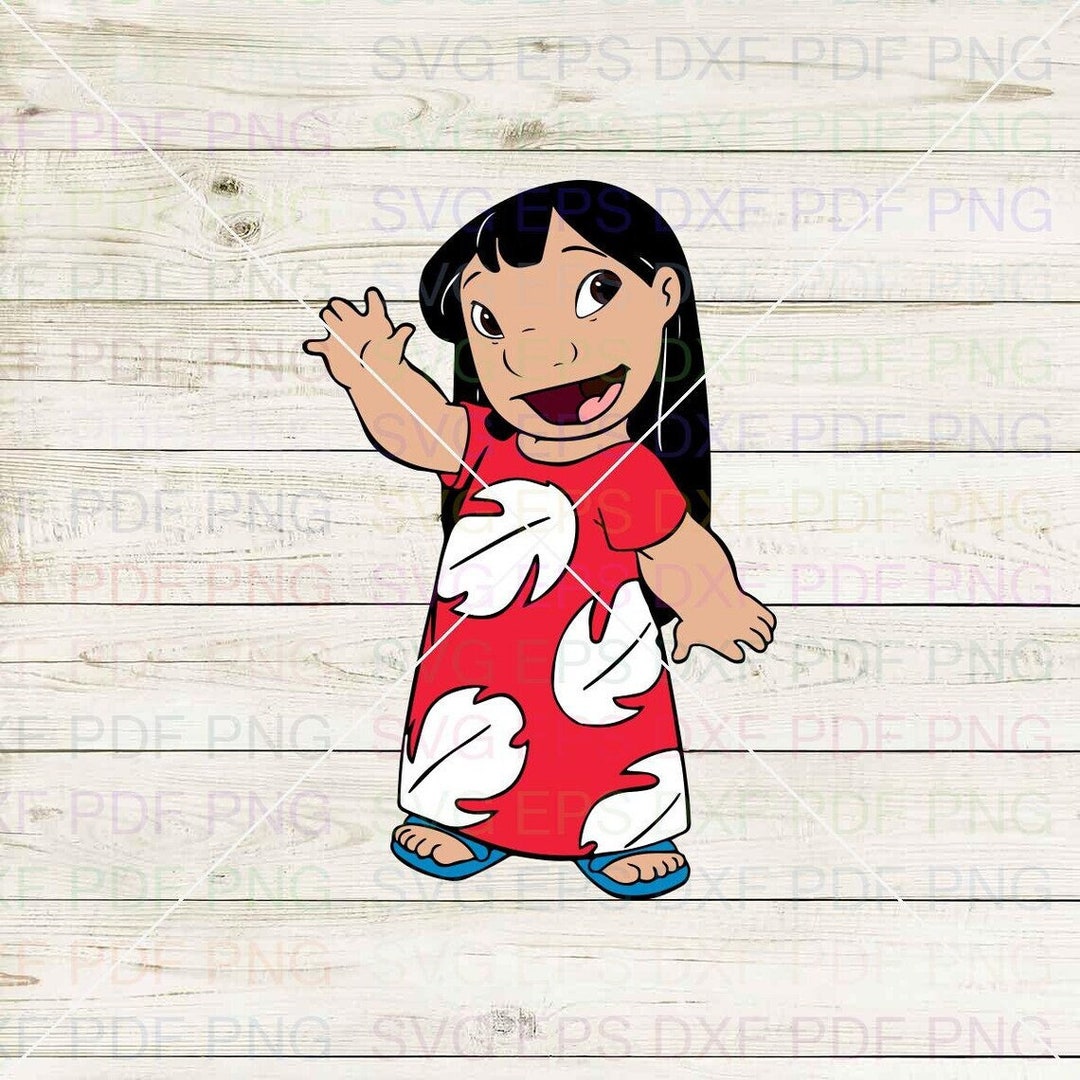 Lilo_waving_lilo_and_stitch_008 Svg Dxf Eps Pdf Png, Cricut, Cutting ...
