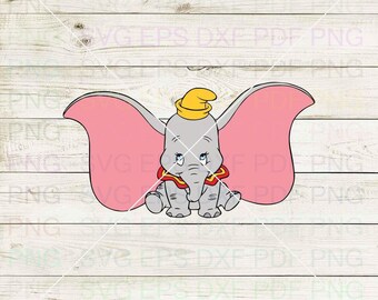 Dumbo_with_his_jumbo_mother_faces_dumbo Svg Outline Dxf Eps Pdf Png ...