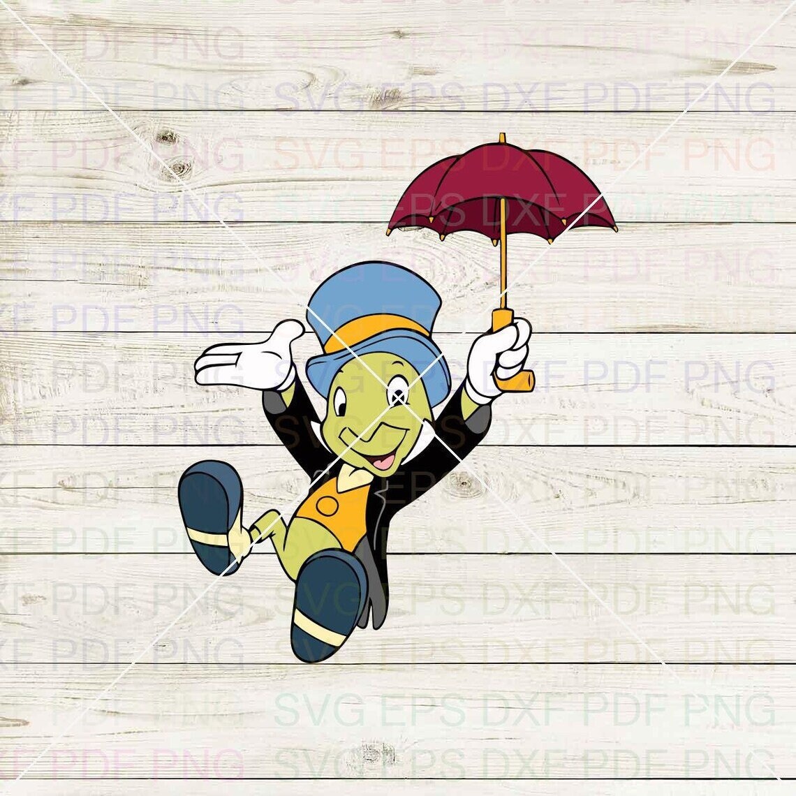 Jiminy_cricket_pinocchio_006 Svg Dxf Eps Pdf Png, Cricut, Cutting File ...