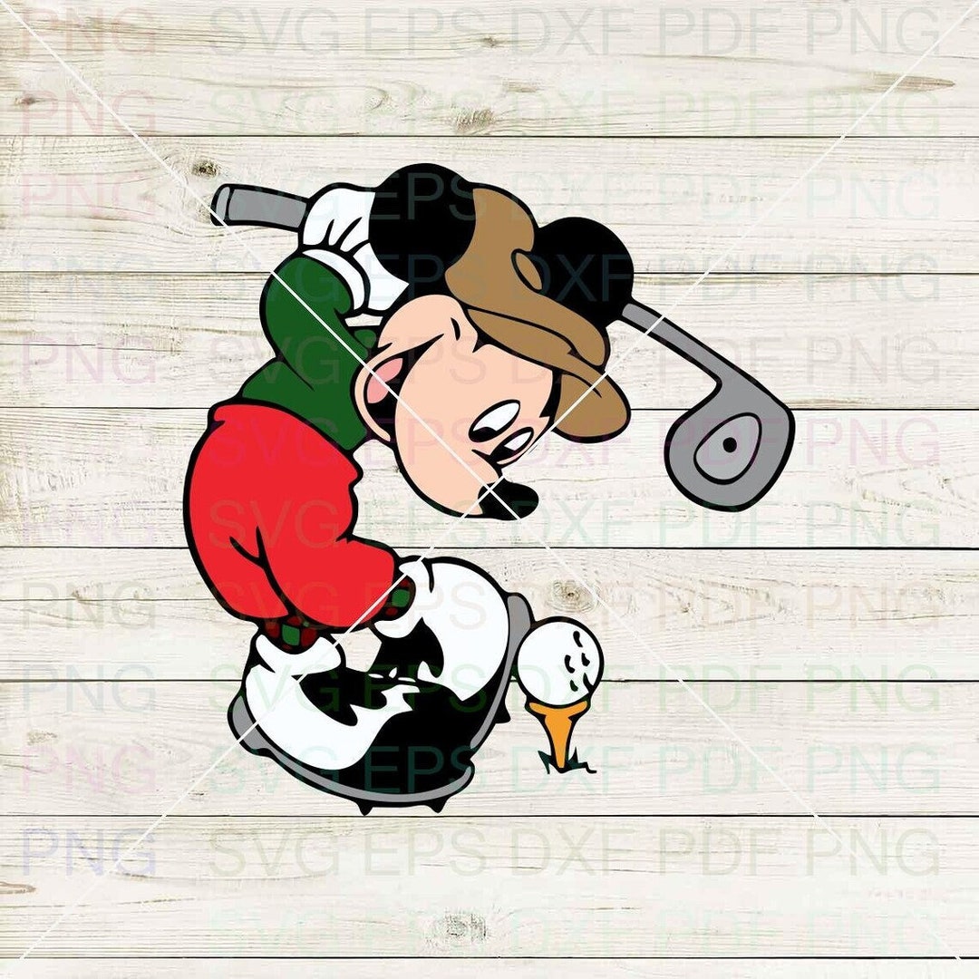 Playing_golf_mickey_mouse_001 Svg Dxf Eps Pdf Png, Cricut, Cutting File ...