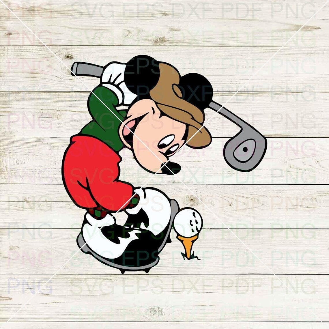 Playing_golf_mickey_mouse_001 Svg Dxf Eps Pdf Png, Cricut, Cutting File ...