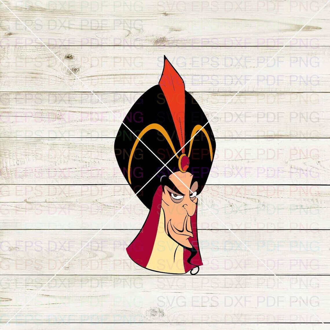 Jafar_face_aladdin_015 Svg Dxf Eps Pdf Png, Cricut, Cutting File, Vector, Clipart Instant ...