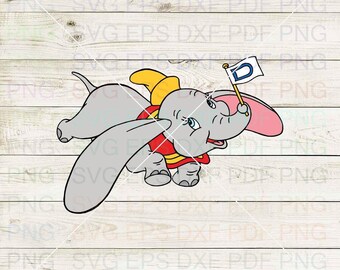 Dumbo_baby_elephant_2 Svg Outline Dxf Eps Pdf Png, Cricut, Cutting File ...