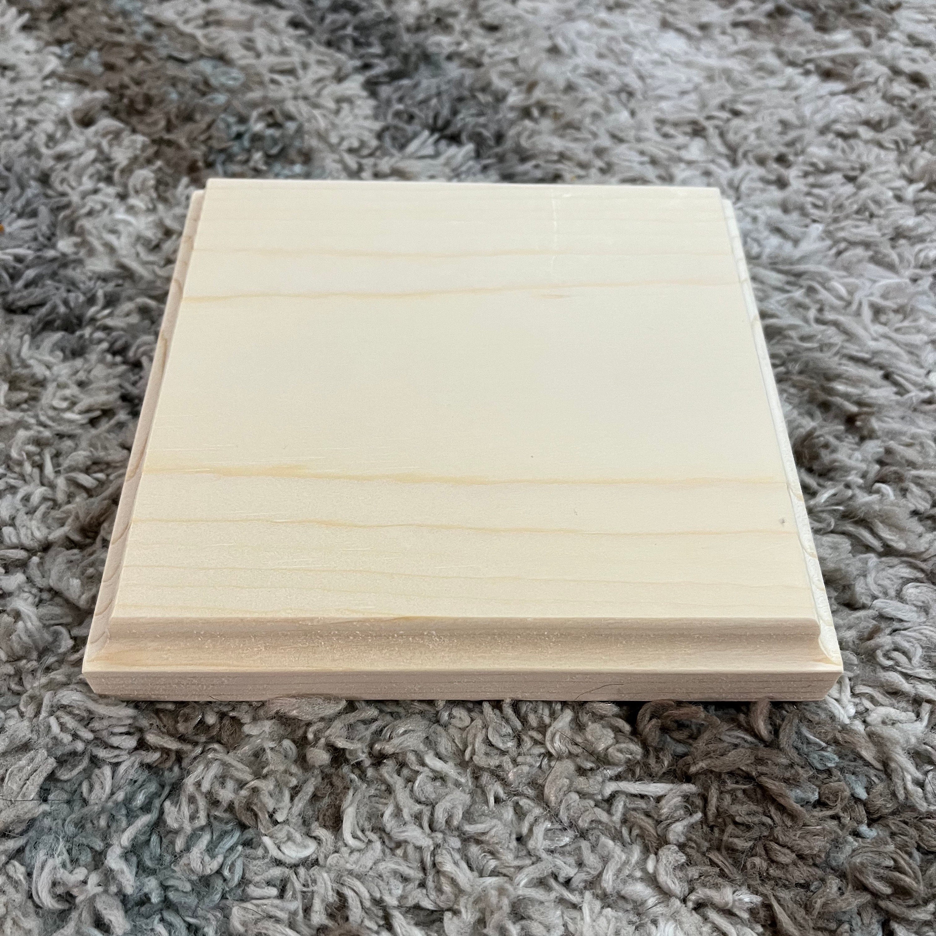 Unfinished Beveled Wood Plaques 5 X 5 & 3/4in Thick 5 Pack/ Pine Wood ...