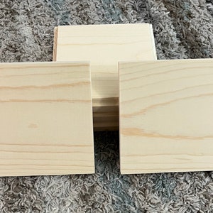Unfinished Beveled Wood Plaques 5" X 5" & 3/4in Thick 5 Pack/ Pine Wood ...