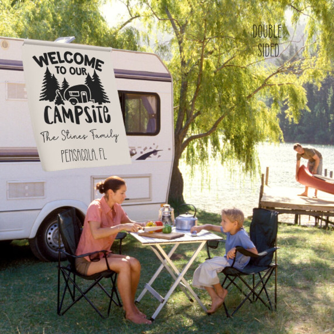 Outdoor Flag, Welcome to Our Campsite Banner, Garden Flag, House Flag ...