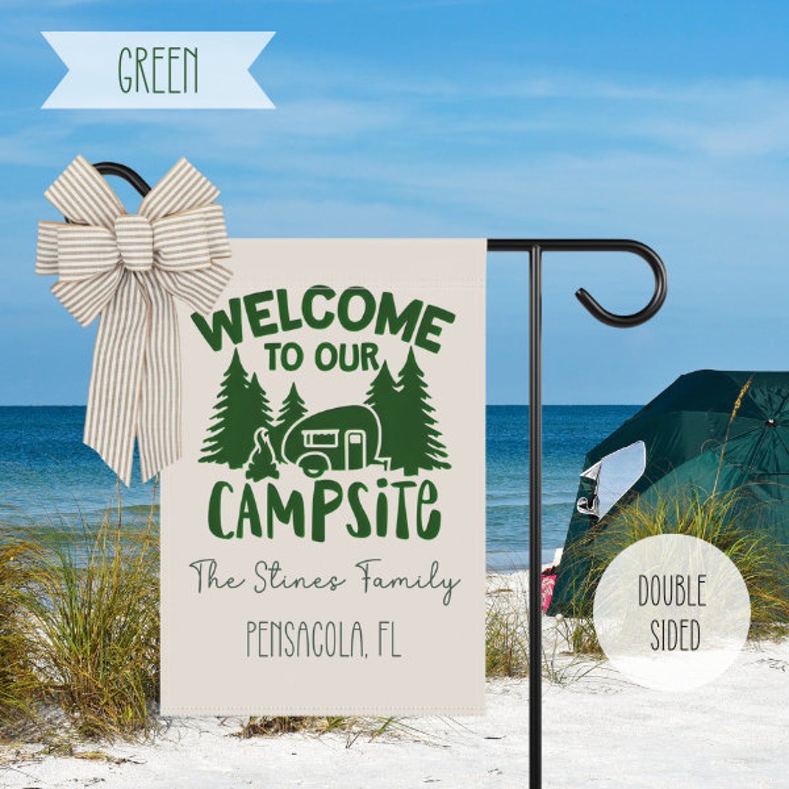 Outdoor Flag, Welcome to Our Campsite Banner, Garden Flag, House Flag ...