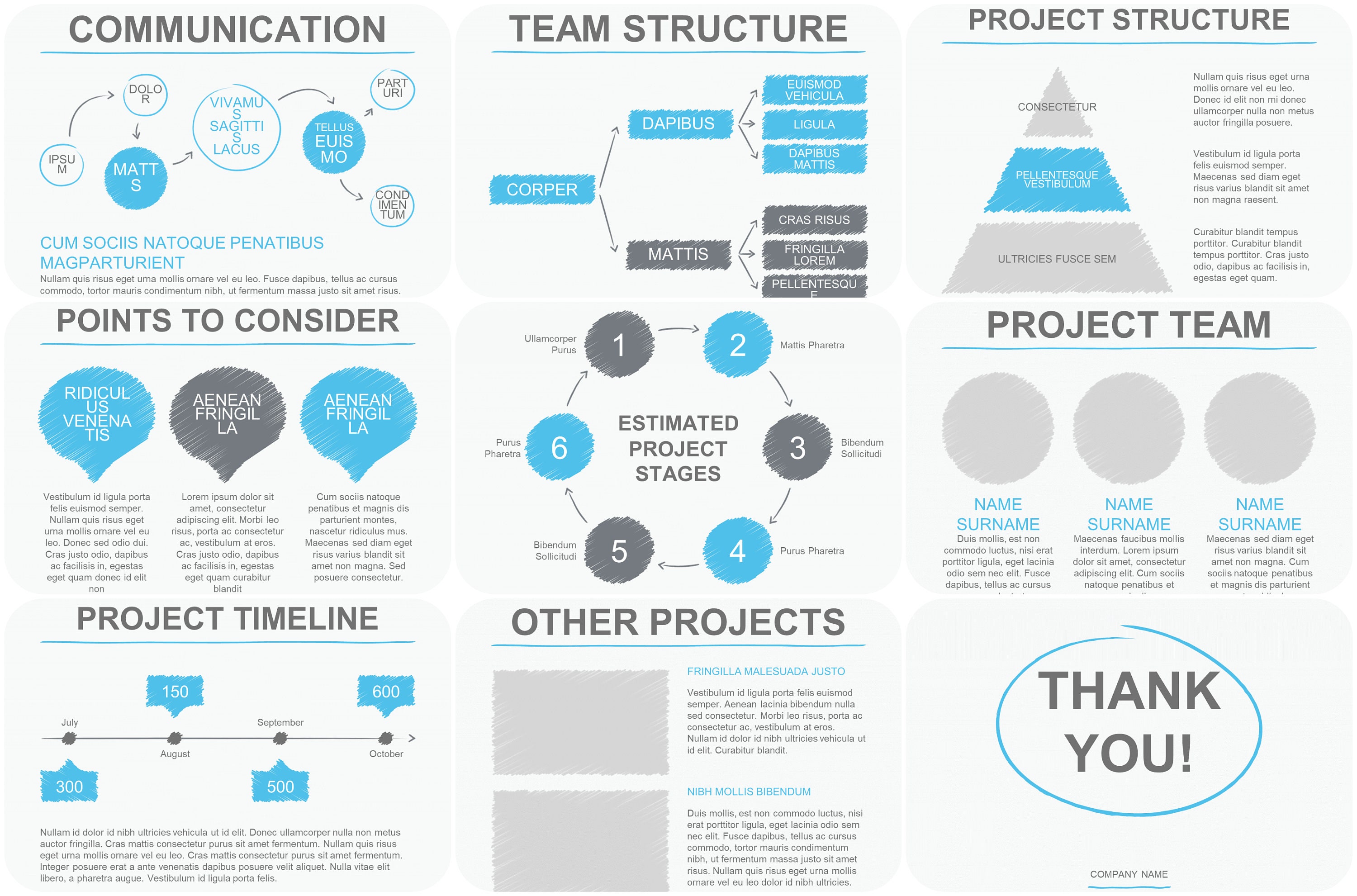 Blue and White Powerpoint Template Minimalist Powerpoint - Etsy