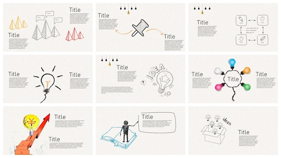 Creative Hand Drawn PowerPoint Template Minimalist | Etsy