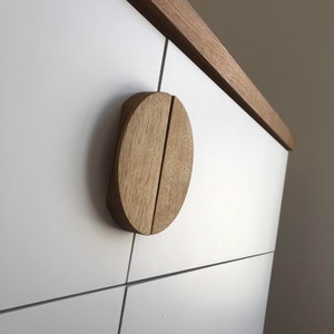 Half Moon Wood Handle for Your Cabinet Solid Oak Drawer Knob - Etsy