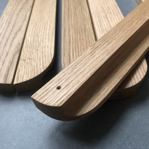 Long Line Wooden Handles/solid Oak/long Minimalist Cabinet Pulls/wood ...