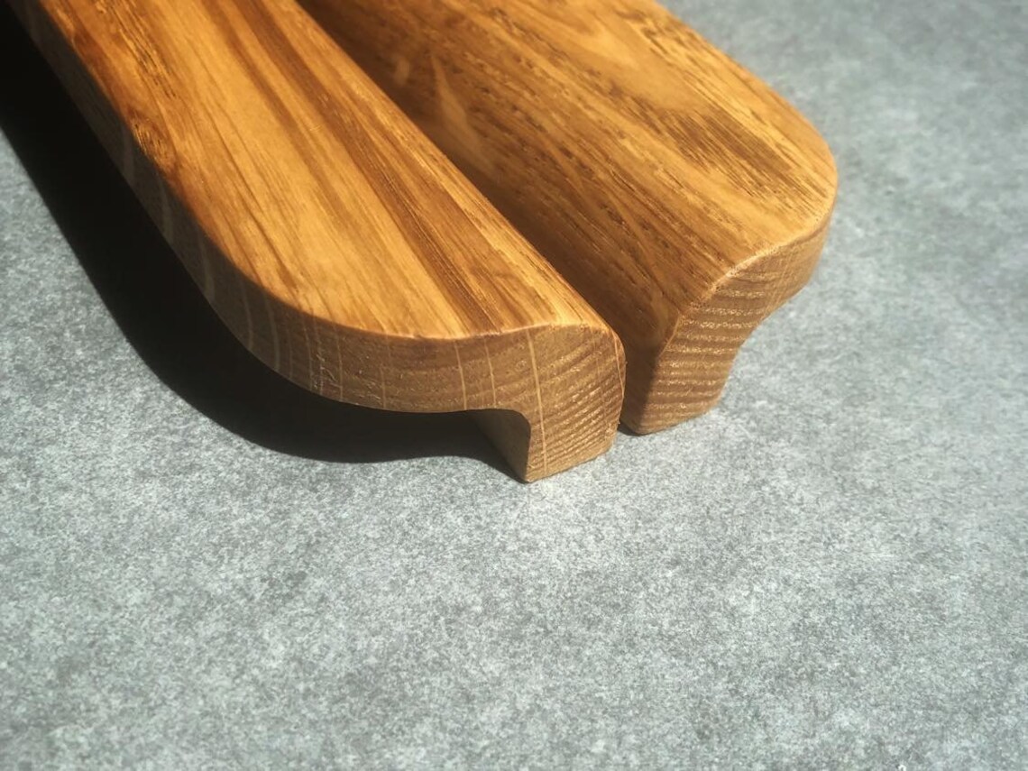 Set of 12 Line Wooden Handles 5 Long Solid Oak Cabinet - Etsy