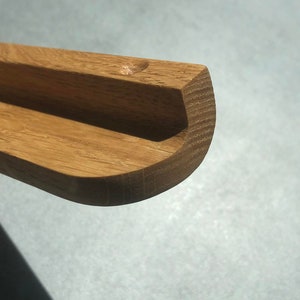 Set of 12 Line Wooden Handles 5 Long, Solid Oak, Cabinet Pulls, Wood ...