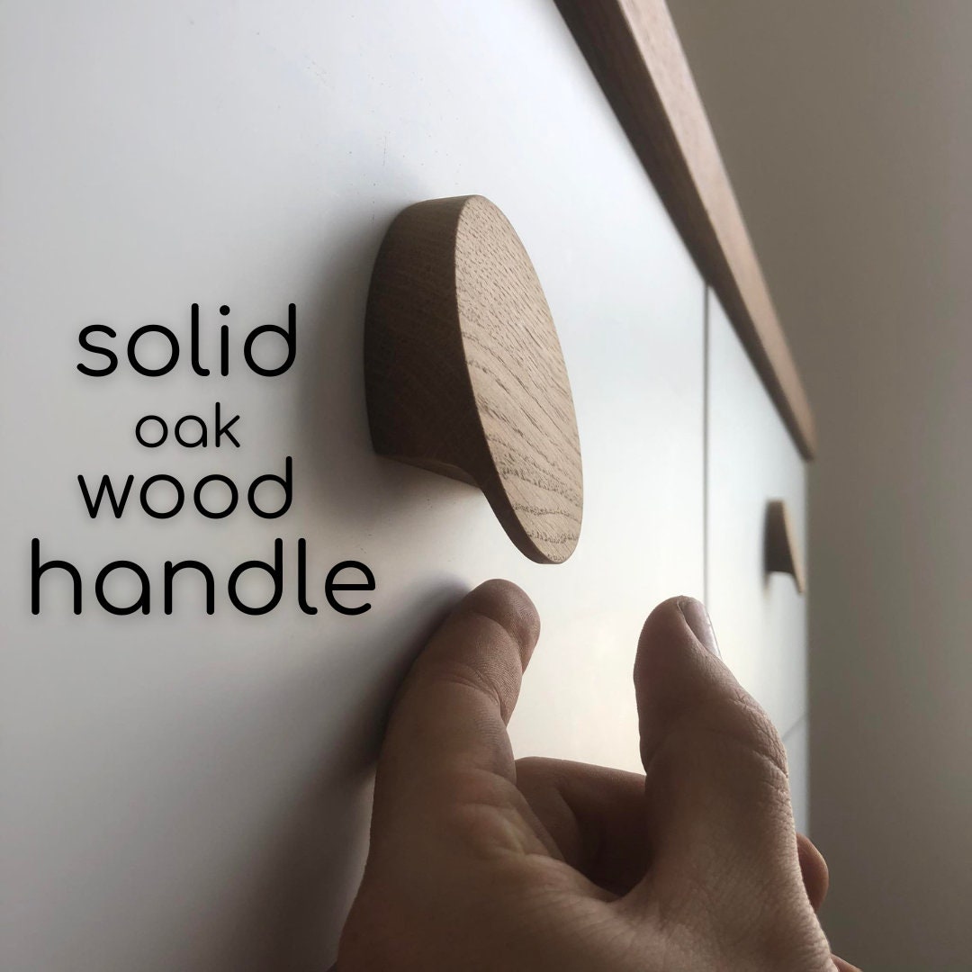 Design Wood Slanted Handles, Home Decor Accessories, Solid Oak Wood ...