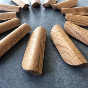 Line Wooden Handles/solid Oak Cabinet Pulls/wood Drawer - Etsy