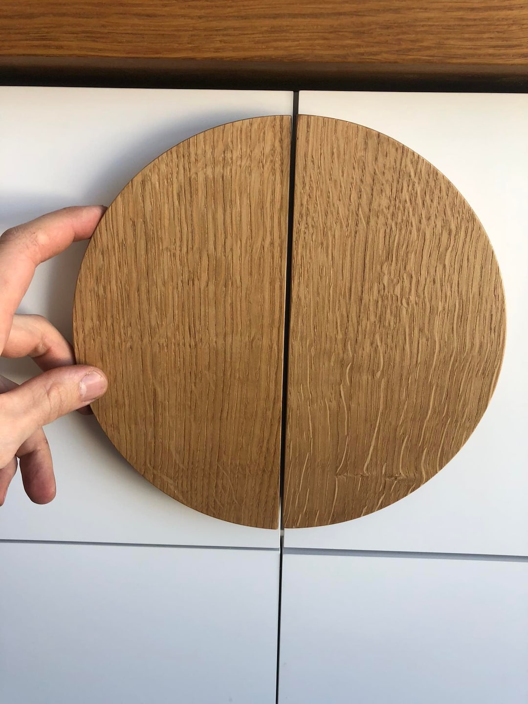 Giant Wood Half Moon Door Pulls Handles, Cabinet Semicircular Hardware ...