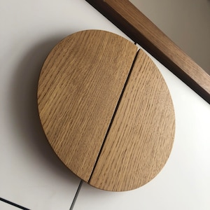 Half Moon Wood Handle for Your Cabinet, Solid Oak Drawer Knob, Large ...
