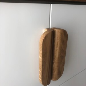 Set of 12 Line Wooden Handles 5 Long, Solid Oak, Cabinet Pulls, Wood ...