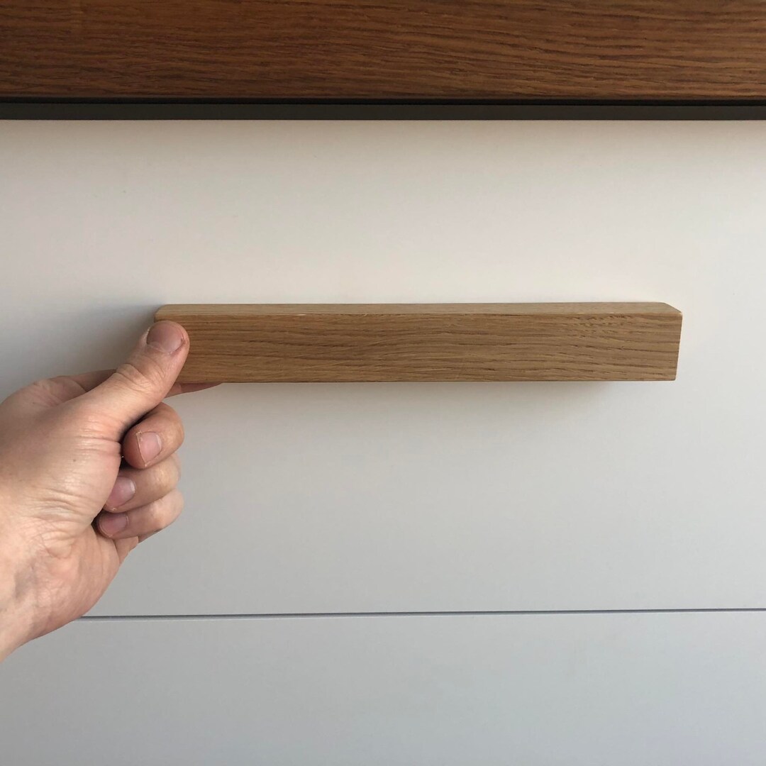 Line Wooden Handles, Solid Oak, Long Minimalist Cabinet Pulls, Wood ...