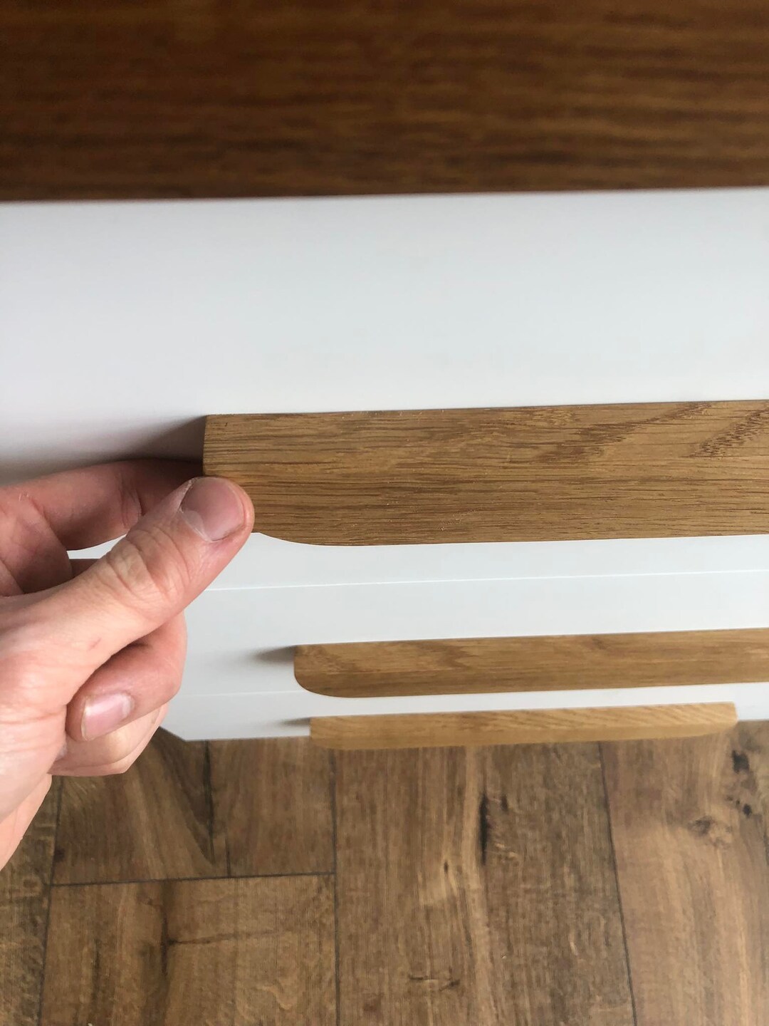 Long Line Wooden Handles/solid Oak/long Minimalist Cabinet Pulls/wood ...