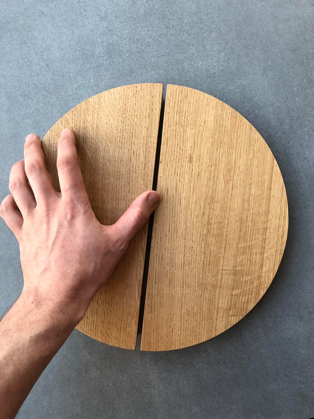 Cabinet Knobs/giant Solid Oak Wood/half Moon Door Handles/wood Drawer ...